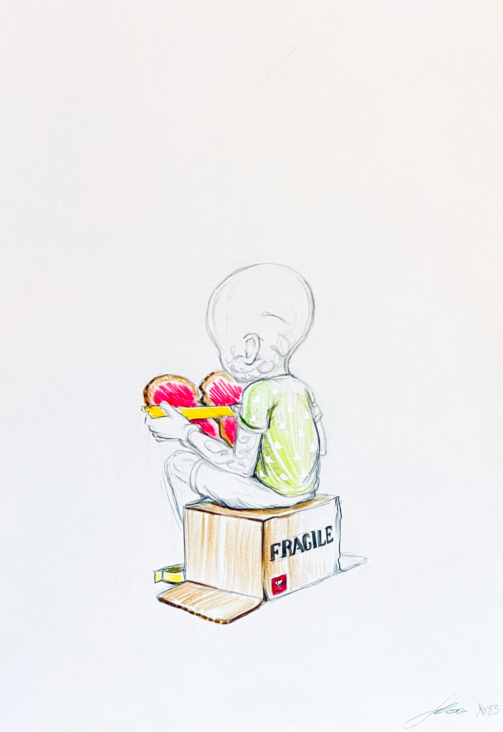 Drawing Fragile heart - Flog Artwork